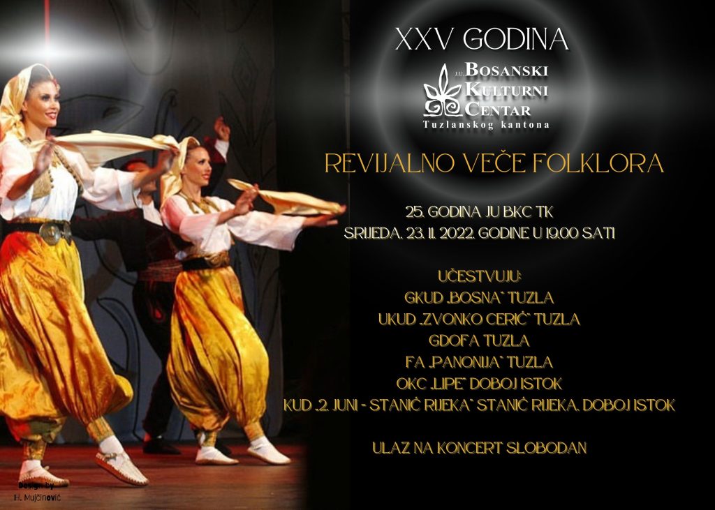 Uz svoj 25. rođendan: BKC TK otvara vrata na Revijalnoj večeri folklora | RTVTK | Najbliži Vama!