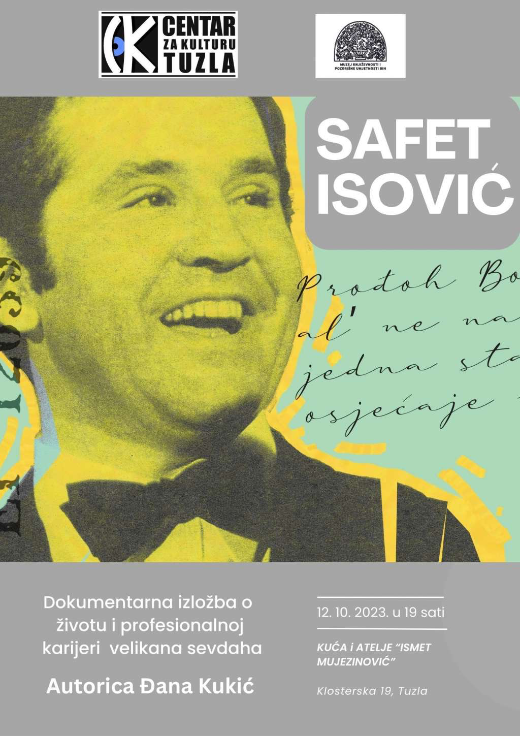 Izložba o profesionalnoj karijeri Safeta Isovića 12. oktobra u Tuzli ...